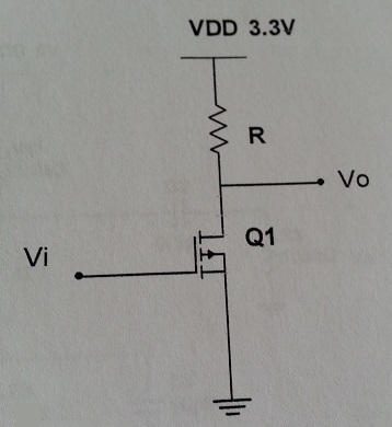 Design an inverter with a resistive load for Vdd =3.3 | Chegg.com
