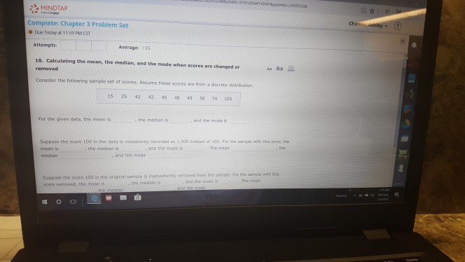 Solved 5% MINDAP ☆I , Complete: Chapter 3 Problem Set è Due | Chegg.com