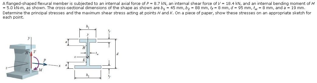 Solved A flanged-shaped flexural member is subjected to an | Chegg.com