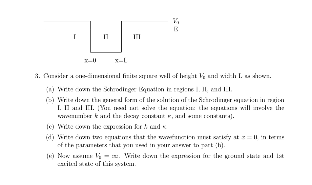 Solved Vo x=0 x=L 3. Consider a one-dimensional finite | Chegg.com