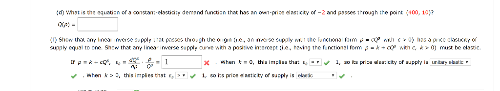 Solved What is the equation of a constant-elasticity demand | Chegg.com