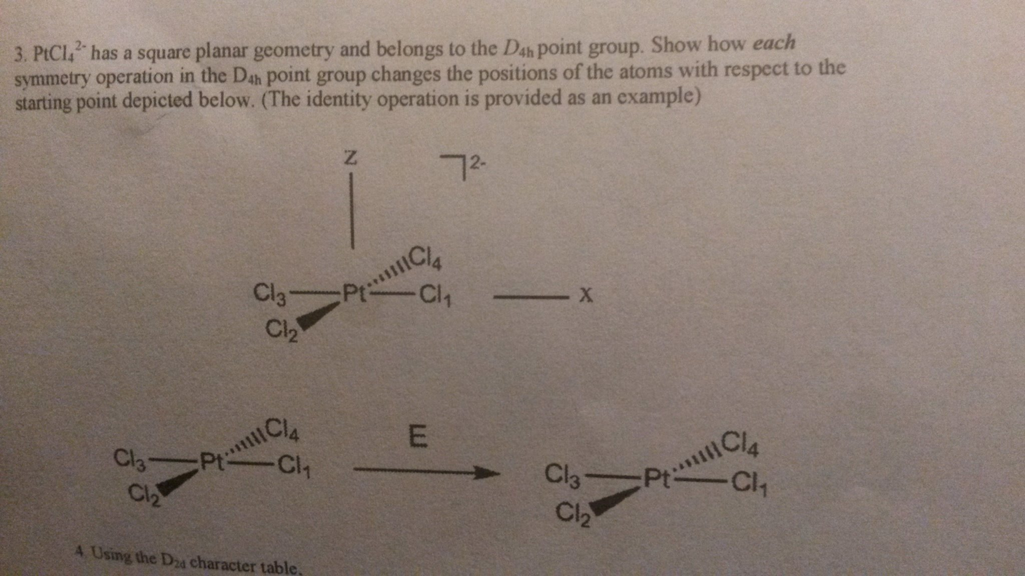 Solved PtCl42- has a square planar geometry and belongs to | Chegg.com