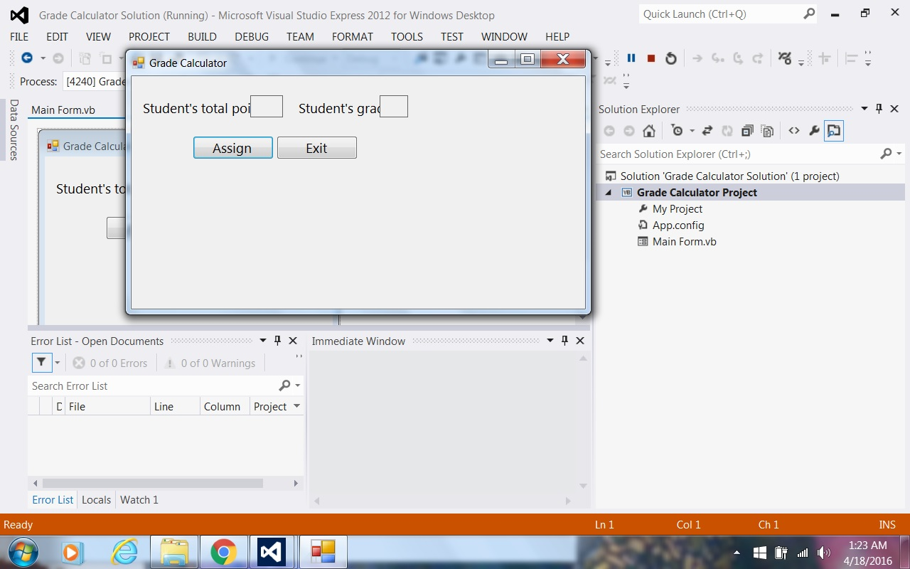 Solved Quick Launch (Ctrl+Q) X Grade Calculator Solution | Chegg.com