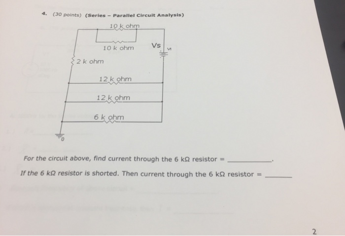 Solved For the circuit above, find current through the 6 k | Chegg.com