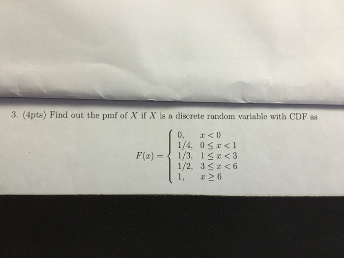 Solved Find out the pmf of X if X is a discrete random | Chegg.com