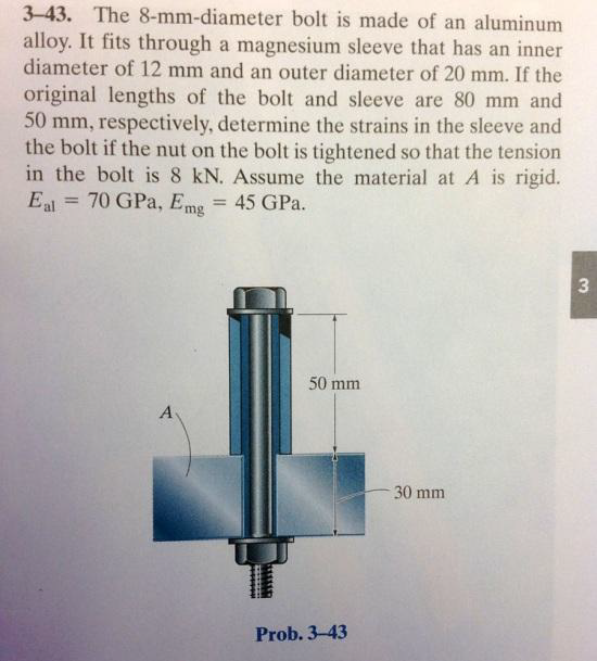 Solved The 8-mm-diameter bolt is made of an aluminum alloy. | Chegg.com