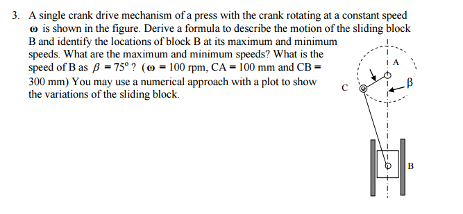 Solved A single crank drive mechanism of a press with the | Chegg.com