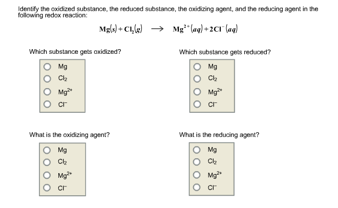 Solved identify the oxidized substance, the reduced | Chegg.com