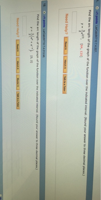 Solved Find the arc length of the graph of the function over | Chegg.com