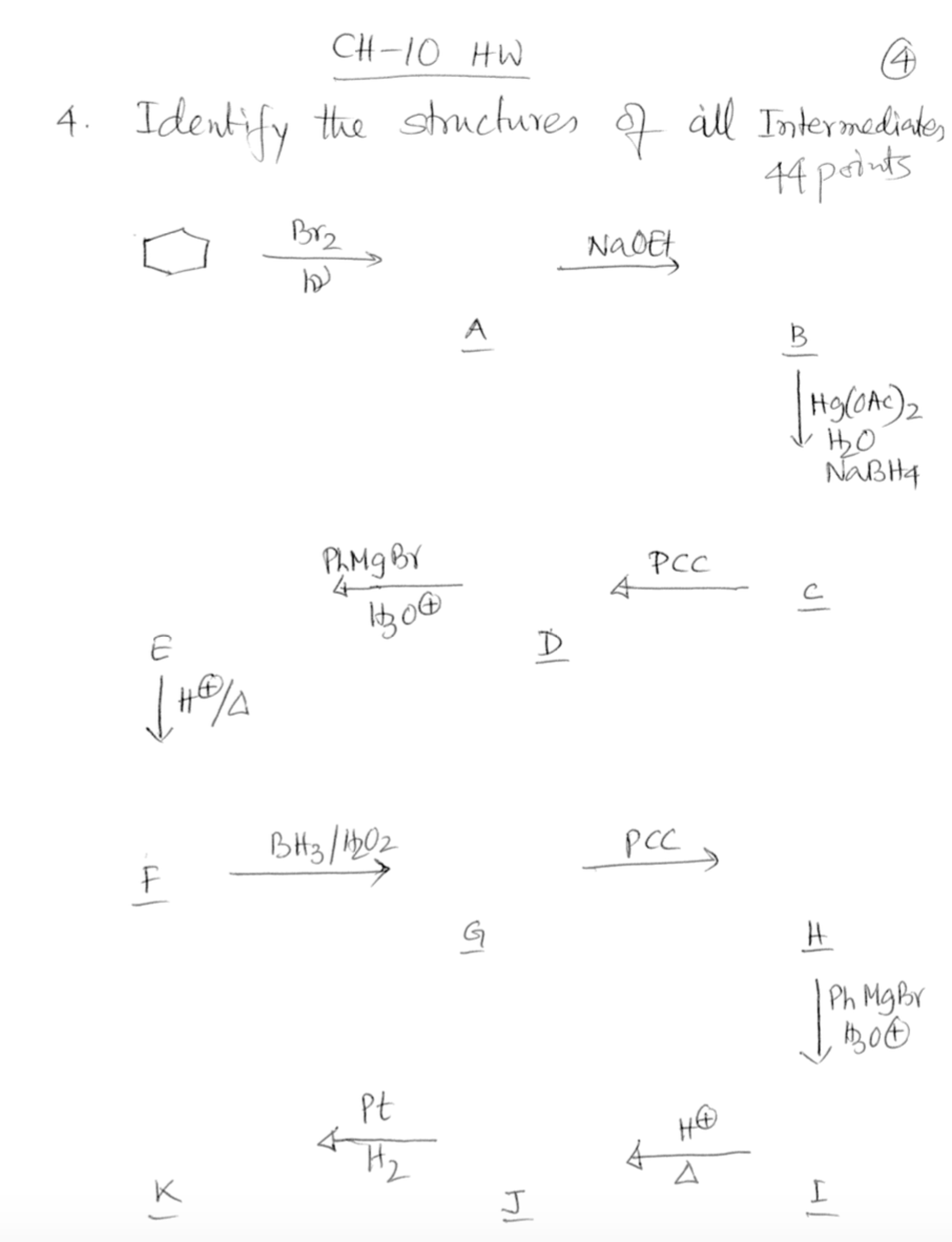 Solved Identify the structures of all Intermediates | Chegg.com
