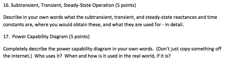Solved Subtransient, Transient, Steady-State Operation | Chegg.com Solved Subtransient, Transient, Steady-State Operation | Chegg.com