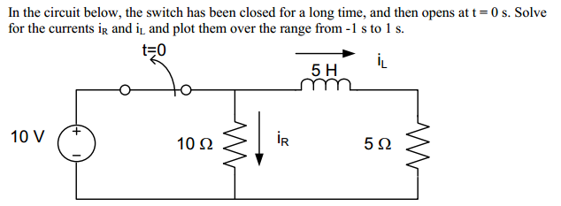 Solved In the circuit below, the switch has been closed for | Chegg.com