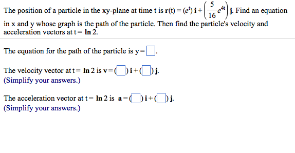 Solved The position of a particle in the xy-plane at time t | Chegg.com