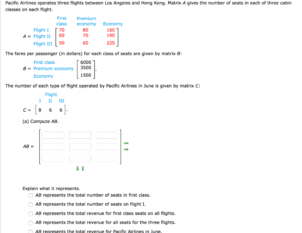 Solved Pacific Airlines operates three flights between Los | Chegg.com