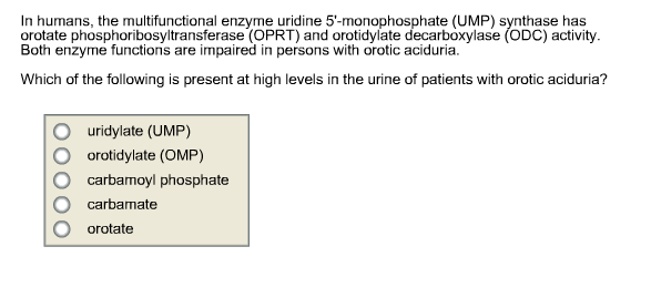 Solved In humans, the multifunctional enzyme uridine | Chegg.com