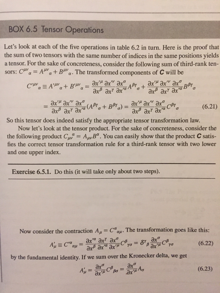 BOX 6.5 Tensor Operations Let's look at each of the | Chegg.com