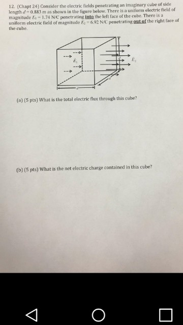 Solved 12. (Chapt 24) Consider the electric fields | Chegg.com