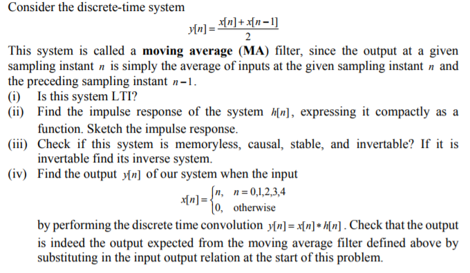 Solved Consider the discrete-time system This system is | Chegg.com