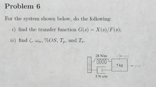 Solved Problem 6 For The System Shown Below Do The
