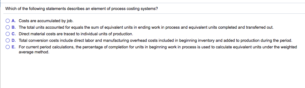 Solved Which of the following statements describes an | Chegg.com