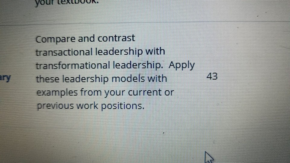 Solved your teROOK Compare and contrast transactional | Chegg.com