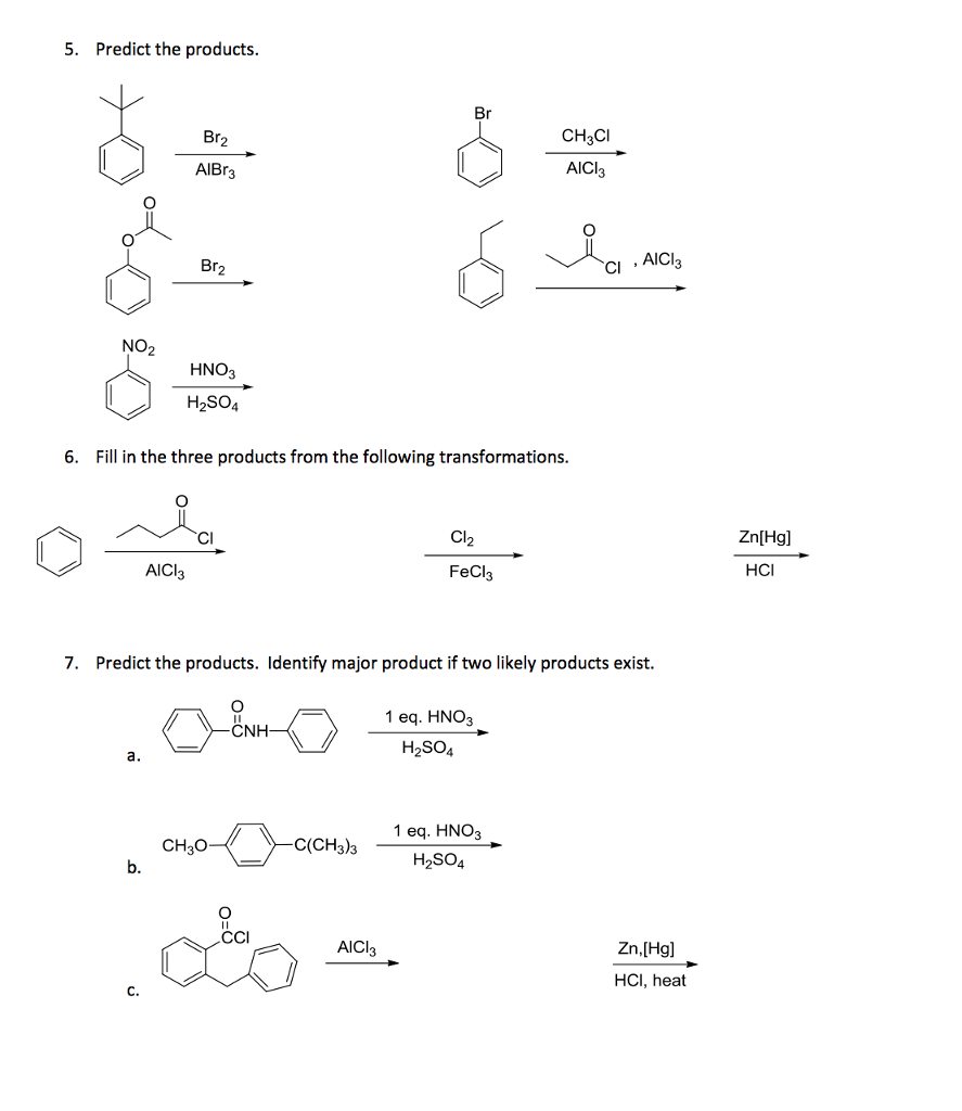 Solved 1. Fill in the reagents needed for the following | Chegg.com