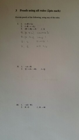 Solved 3 Proofs using all rules (2pts each) provide proofs | Chegg.com
