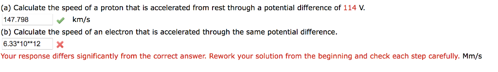 Solved Calculate the speed of a proton that is accelerated | Chegg.com