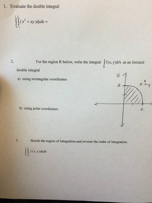Solved Evaluate The Double Integral For The Region R Below
