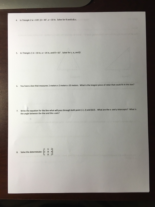 Solved ENGR 103 Math Assessment Summer 2016 Due at the | Chegg.com