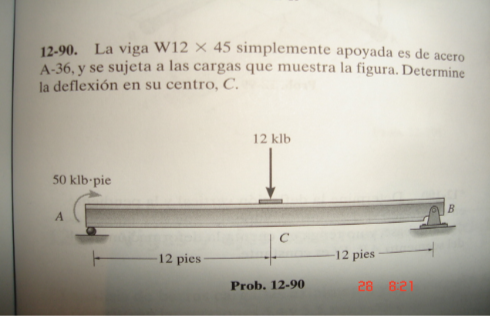 Solved The beam W12X45 simply supported is made of steel | Chegg.com