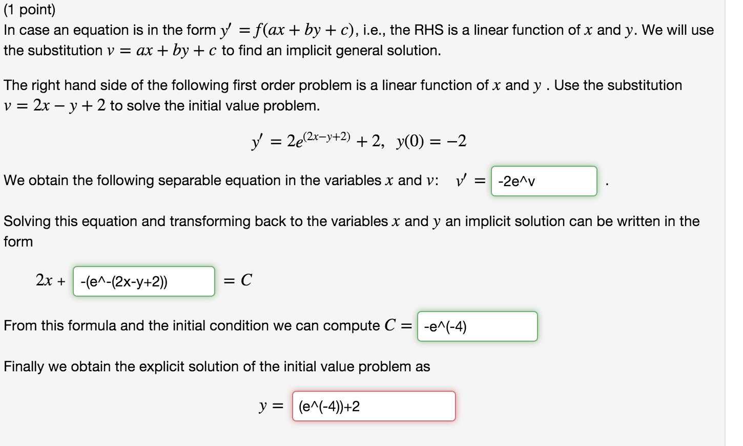 Solved In case an equation is in the form y' = f(ax + by + | Chegg.com