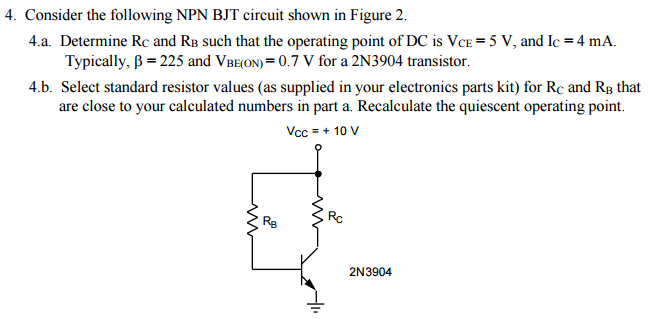 Solved Consider the following NPN BJT circuit shown in | Chegg.com