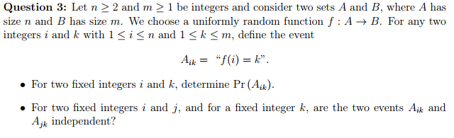 Solved Question 3: Let n 2 2 and m21 be integers and | Chegg.com