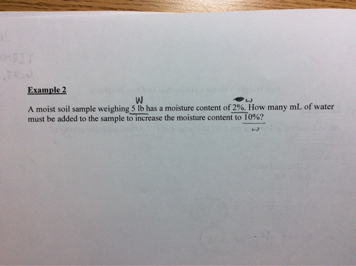 Solved A moist soil sample weighting 5lb has a moisture | Chegg.com