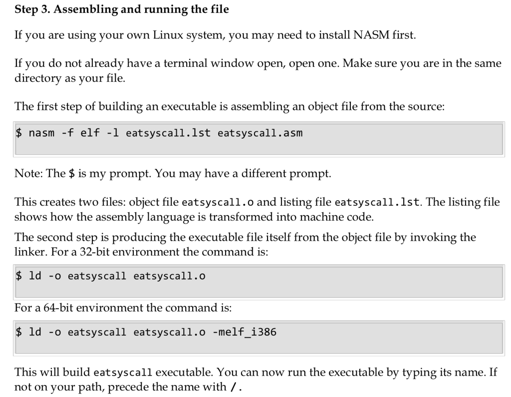 Solved Goal: "Hello World" program in NASM Step 1. Getting | Chegg.com