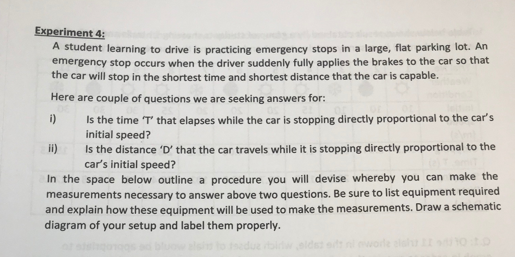 Experiment 4: A student learning to drive is | Chegg.com