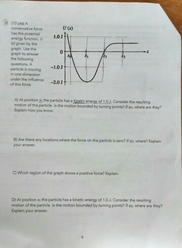 Solved Conservative force has the potential energy function, | Chegg.com