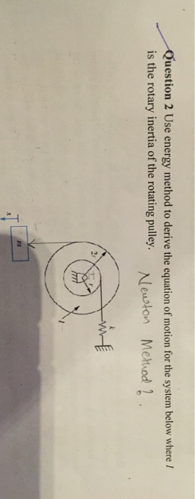 Solved Use energy method to derive the equation of motion | Chegg.com