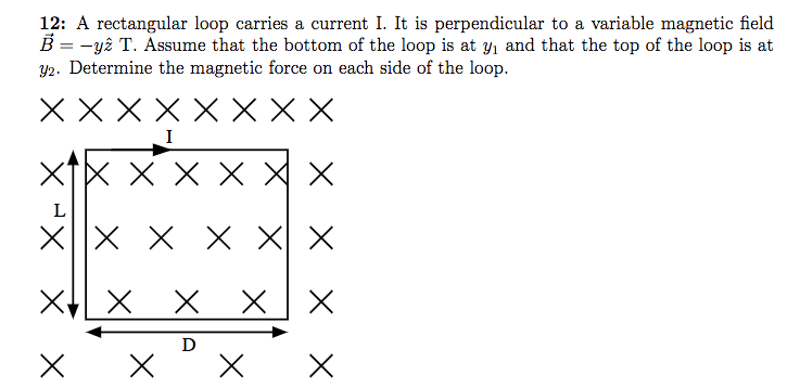 Solved 12: A rectangular loop carries a current I. It is | Chegg.com