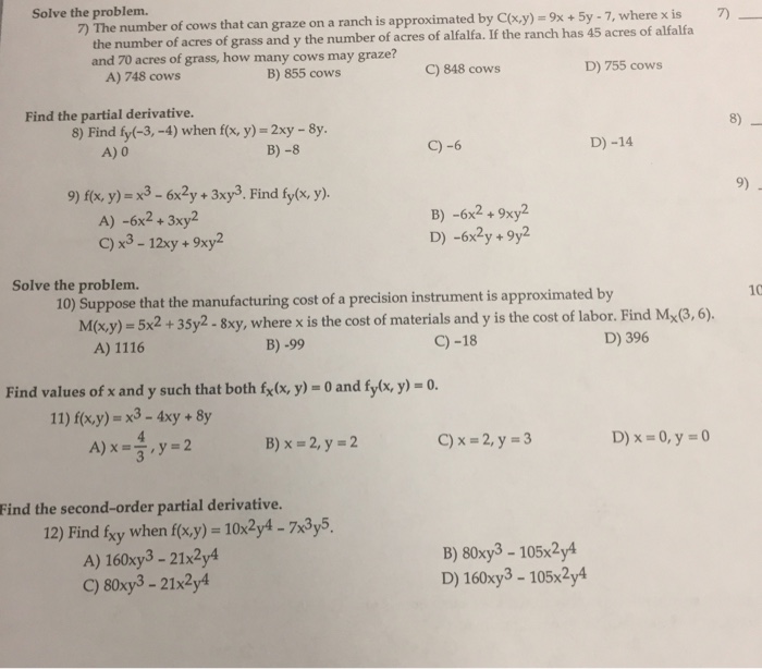Solved Solve the problem. The number of cows that can graze | Chegg.com
