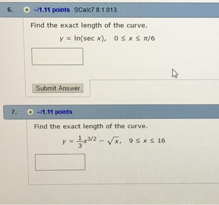 Solved Find the exact length of the curve. y = ln(sec x), 0 | Chegg.com