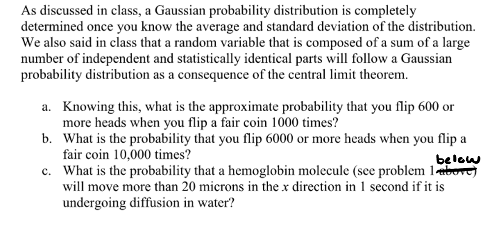 As discussed in class, a Gaussian probability | Chegg.com