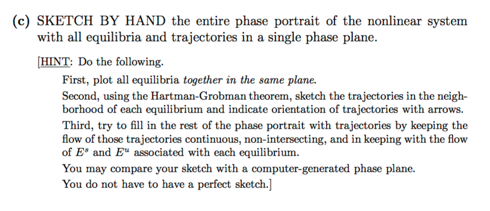 3. (The Hartman-Grobman Theorem.) Consider the system | Chegg.com
