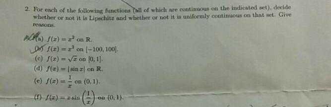 Solved For each of the following functions (all of which are | Chegg.com