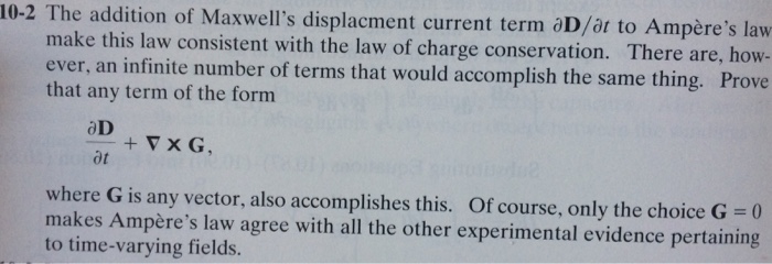 Solved The addition of Maxwell's displacement current term | Chegg.com