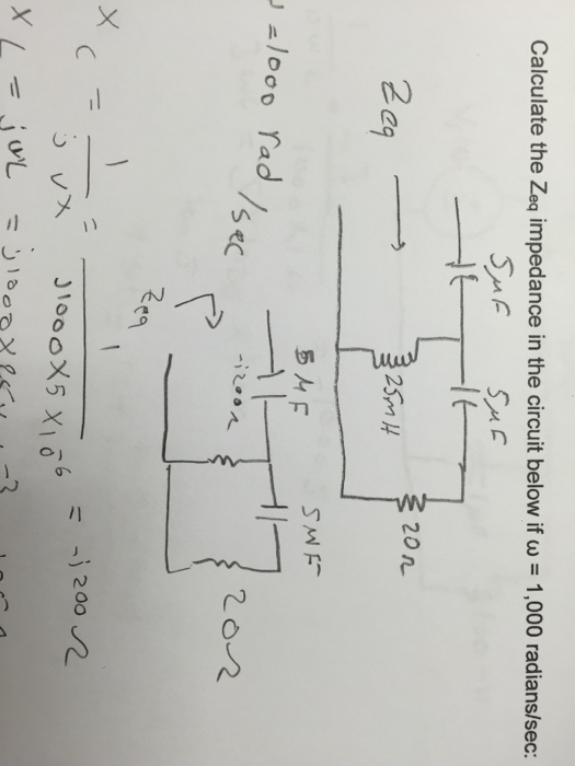Solved Calculate the Z_eq impedance in the circuit below if | Chegg.com