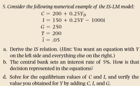 Solved 5. Consider the following numerical example of the | Chegg.com