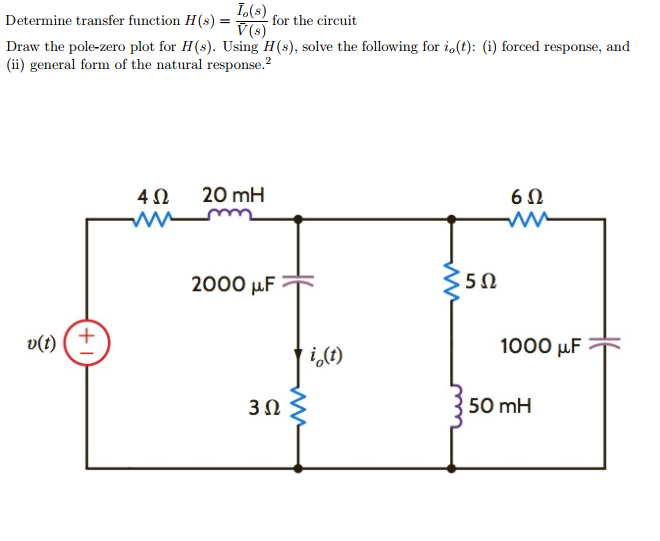 Solved Determine transfer function H(s)the circuit Io(s) | Chegg.com Solved Determine transfer function H(s)the circuit Io(s) | Chegg.com