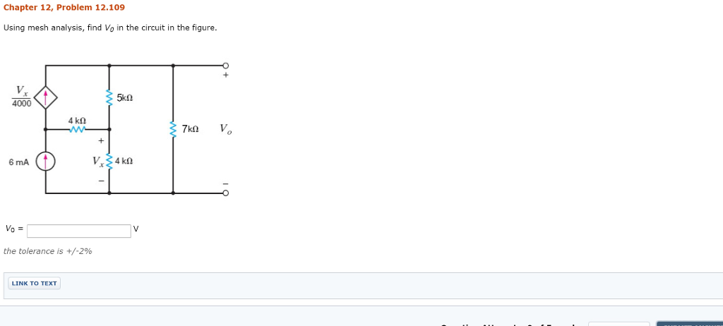 Solved Chapter 12, Problem 12.109 Using mesh analysis, find | Chegg.com